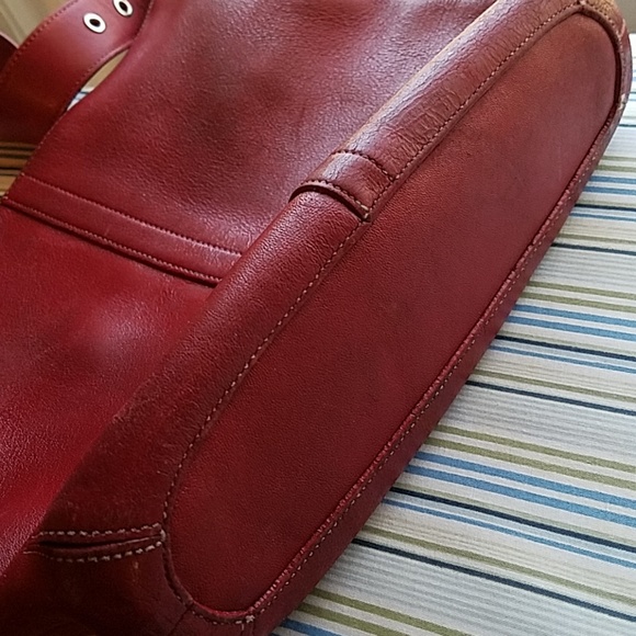 Coach | Bags | Euc Coach Red Leather Slim Duffle Crossbody 9328 | Poshmark